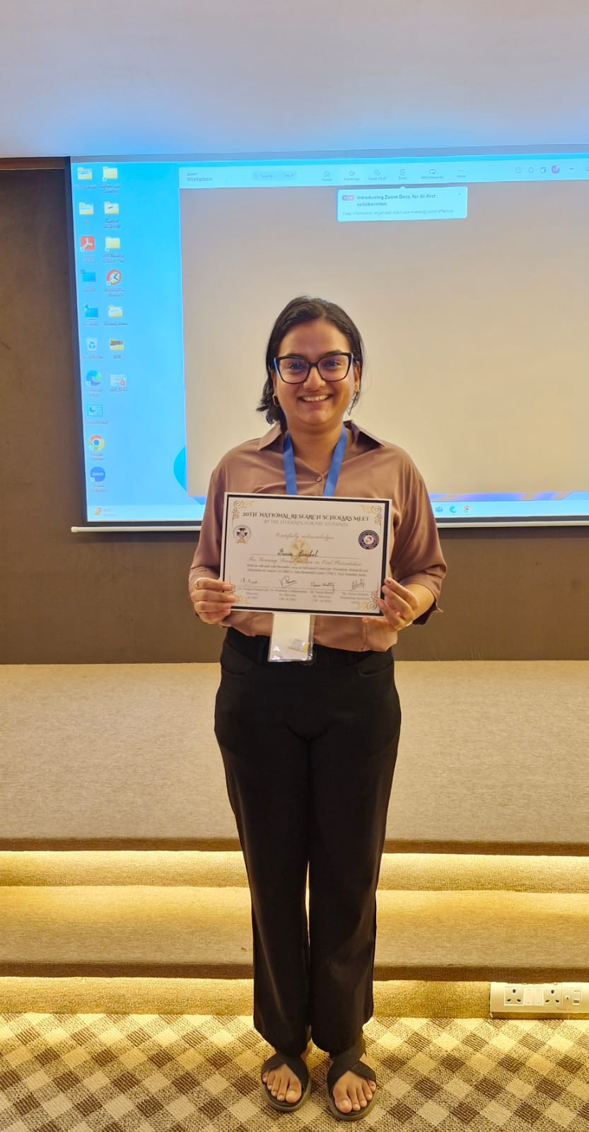 Best Oral Presentation award – ICMR-NIRRCH